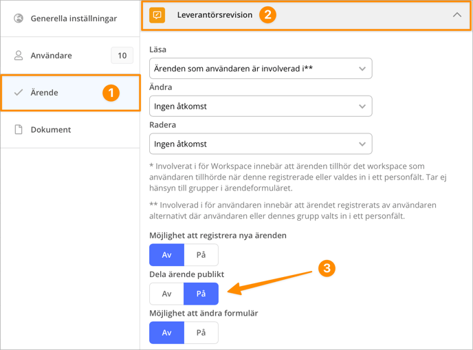 Så använder du funktionen Dela ärende publikt